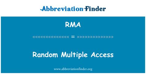 RMA Definición Al azar acceso múltiple Random Multiple Access