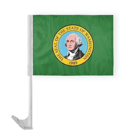 Agas Washington State Car Window Flag 12x16 Inch Printed Polyester