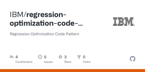 Github Ibmregression Optimization Code Pattern Regression Optimization Code Pattern