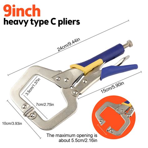 Heavy Duty C Clamp Locking Pliers Metal Face Clamp With Large Flat