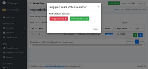 Pos Bengkel Seniman Koding Program Manajemen Bengkel Dan Penjualan Sparepart Multi Cabang