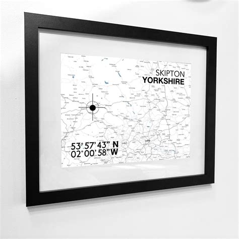 Skipton Landmark Map Print Coastal Wall Art Poster By Seakisses
