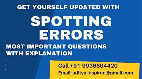 spotting errors exercise with explanation
