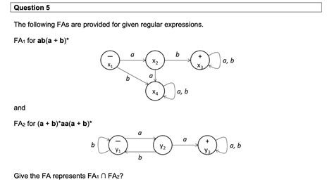 Solved The Following Fas Are Provided For Given Regular