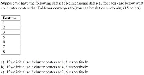Solved Suppose We Have The Following Dataset 1 Dimensional