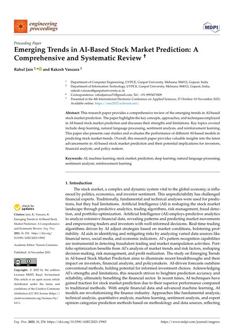 PDF Emerging Trends In AI Based Stock Market Prediction A Comprehensive And Systematic Review