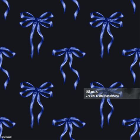 얇고 부드러운 리본으로 만든 파란색 새틴 활의 매끄러운 패턴 휴일 생일 장식 휴일 포장 의류 인테리어를위한 장식 요소 디지털 격리 그림 Theatrical