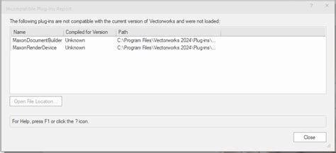 Incompatible Plug Ins Report Maxondocument Builder Maxonrenderdevice Troubleshooting