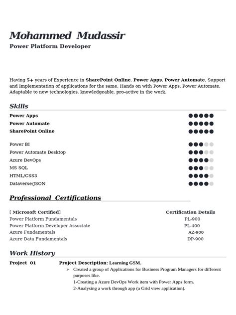 Powerplatform Mohammed Mudassir 5years Pdf Share Point