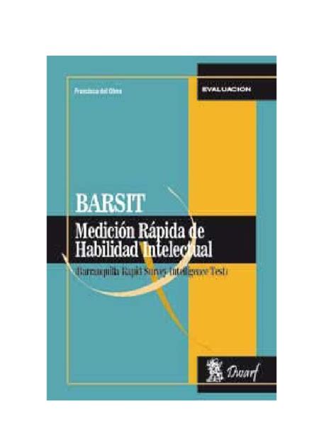 Test De Barsit Manual Pdf Validez Estadísticas Adultos