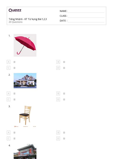 Hơn 50 Trang Tính Tiếng Nhật Cho Lớp 6 Trên Quizizz Miễn Phí And Có Thể In