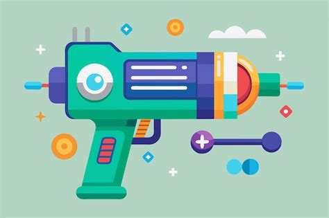 This Illustration Showcases A Colorful Customizable Massage Gun