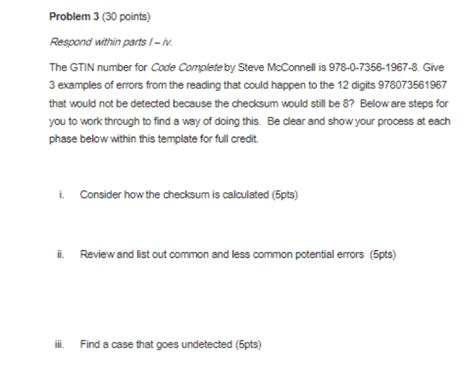 Solved Respond Within Parts Iv The Gtin Number For
