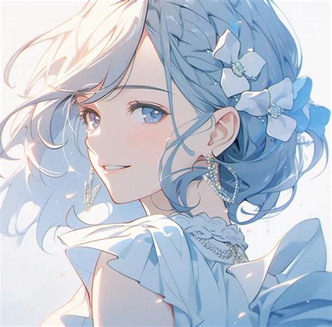 蓝色系女生头像 堆糖，美图壁纸兴趣社区