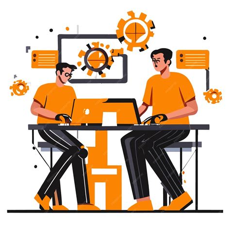 Premium Vector Coding Comedy Fiesta Ai Programmers And Virtual Creations