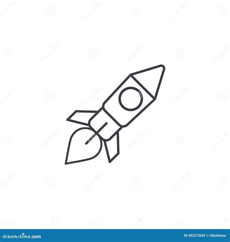Startup Rocket Launch Thin Line Icon Linear Vector Symbol Stock Vector Illustration Of