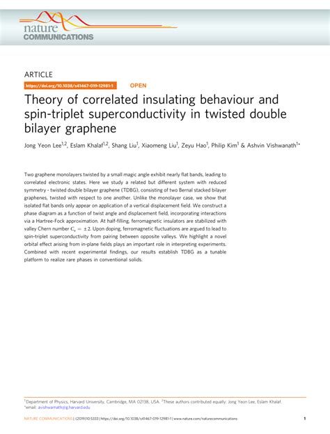 Pdf Theory Of Correlated Insulating Behaviour And Spin Triplet Superconductivity In Twisted