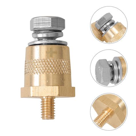 Hemoton 1 Pair Auto Battery Terminal Brass Post Adapter Threaded