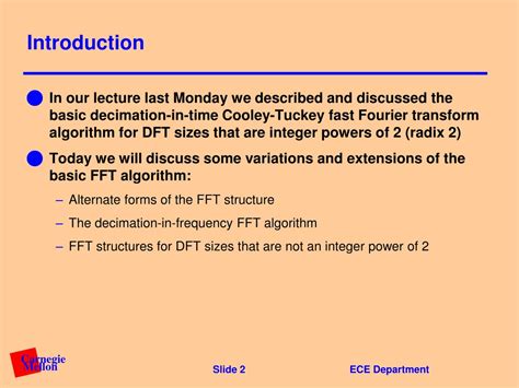 ppt 18 491 lecture 18 fast fourier transform alternate implementations powerpoint