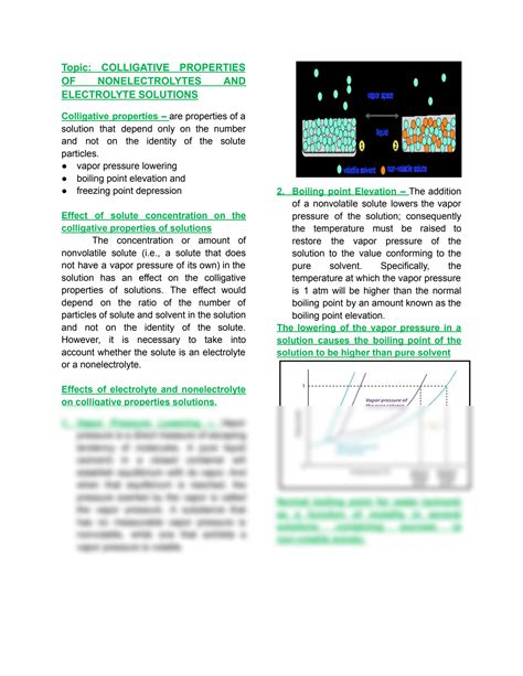 SOLUTION Chemistry Colligative Properties Of Nonelectrolytes And Electrolyte Solutions Studypool