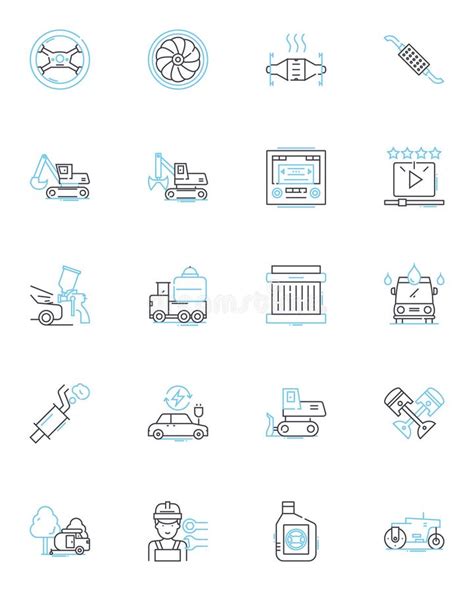 Technology Sector Linear Icons Set Innovation Disruption Automation