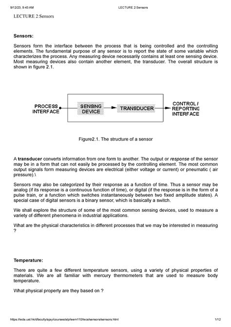 Lecture 2 Sensors Jnkn Lecture 2sensors Sensors Sensors Form The