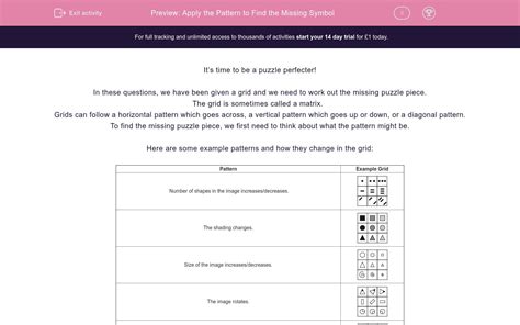 Apply The Pattern To Find The Missing Symbol Worksheet Edplace