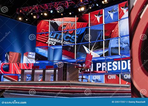 Cnn Cable Television Presidential Debate Stage Editorial Photography
