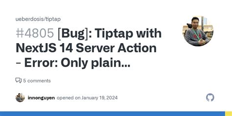 Bug Tiptap With Nextjs 14 Server Action Error Only Plain Objects