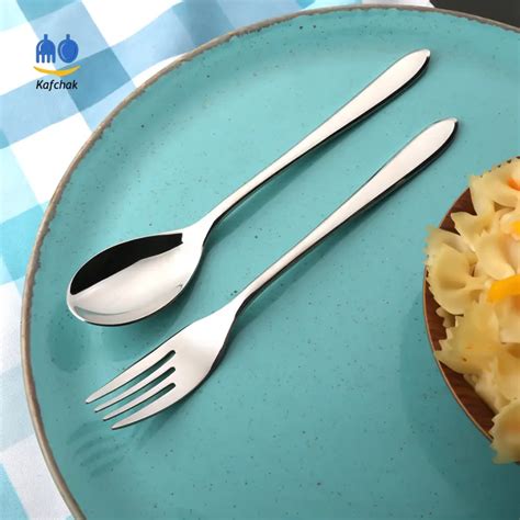 قاشق و چنگال Kaban مدل دونا پهن استیل براق کفچک