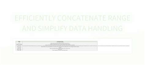 Optimize Data Handling By Efficiently Concatenating Ranges Excel