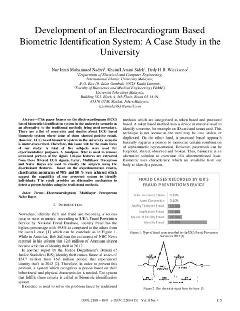 Pdf Development Of An Electrocardiogram Based Biometric