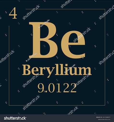 Beryllium Element Symbol Atomic Mass Number Stock Vector Royalty Free Shutterstock