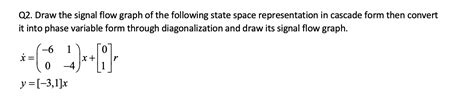 Solved Q2 Draw The Signal Flow Graph Of The Following State Chegg Com