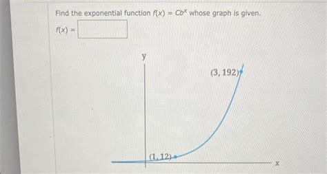 Solved Find The Exponential Function F X Cbx Whose Graph Is