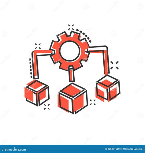 Api Technology Icon In Comic Style Algorithm Cartoon Vector Illustration On White Isolated