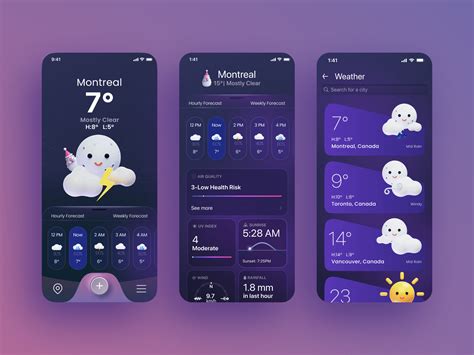 Weather App UI Design Behance Weather App UI Design Behance
