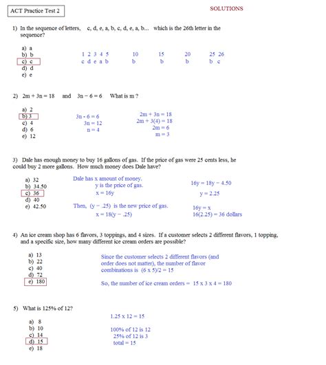 Asvab Math Practice Worksheets Free Printable