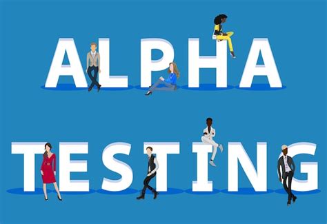 Personen Beim Alpha Test Für Web Mobile App Präsentationen Premium Vektor