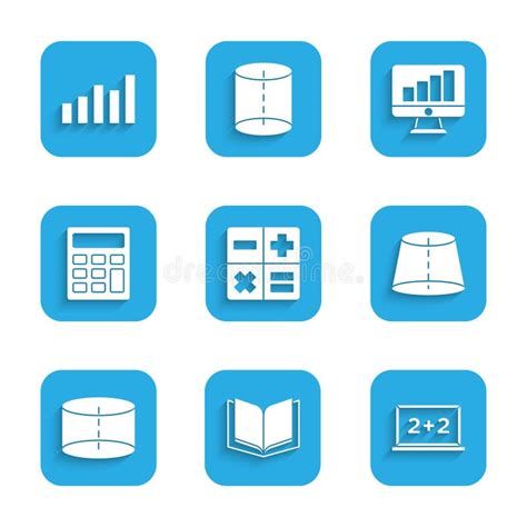 Set Calculator Open Book Chalkboard Geometric Figure Cylinder