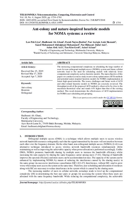 Pdf Ant Colony And Nature Inspired Heuristic Models For Noma Systems A Review