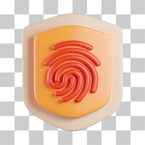 Premium Psd Shield Fingerprint 3d Icon