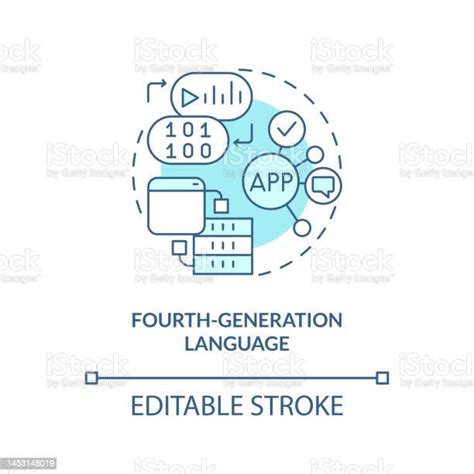 Fourthgeneration Programming Language Turquoise Concept Icon Stock