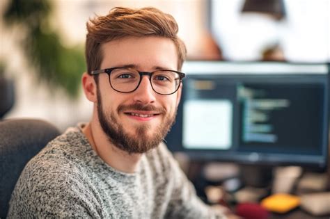 Focused Software Developer Coding At Home Office With Dual Monitors And Modern Workspace Setup
