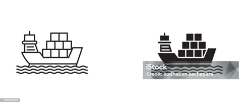 화물선 아이콘은 Ui 디자인을 위해 검은 색으로 설정되었습니다 0명에 대한 스톡 벡터 아트 및 기타 이미지 0명 단순함 돛 Istock