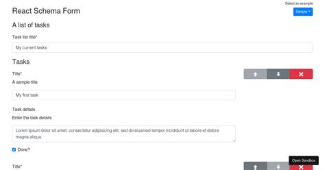 Playground React Schema Form Codesandbox