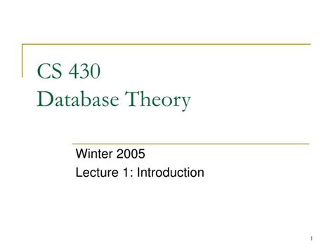 PPT CS Database Theory PowerPoint Presentation Free Download ID
