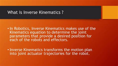 solution to inverse kinematics ppt