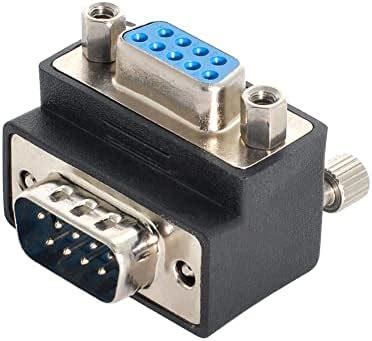 Xiwai DB9P 90 Degree Up Angled Gender Changer D Sub 9Pin RS232 Male To Female Connector Serial