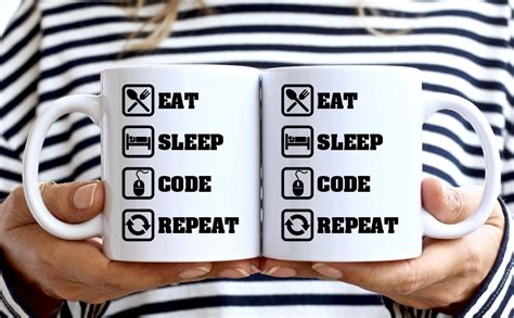 retreez funny mug eat sleep code repeat programmer
